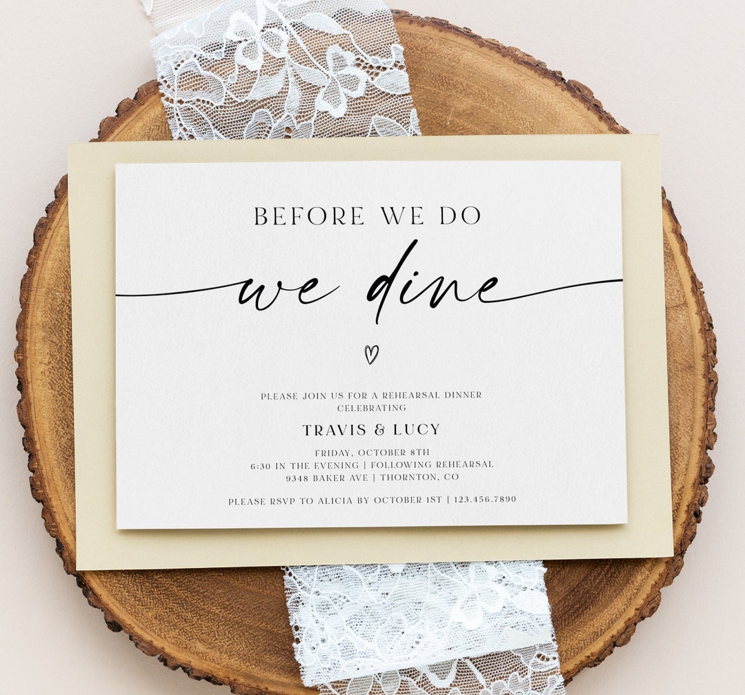 Before We Do We Dine Wedding Rehearsal Dinner Invitation Template ...