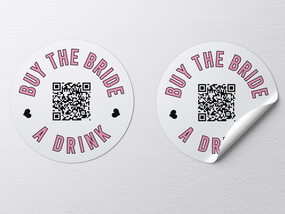 Buy the Bride A Drink Sticker Template, Bachelorette Party Stickers ...