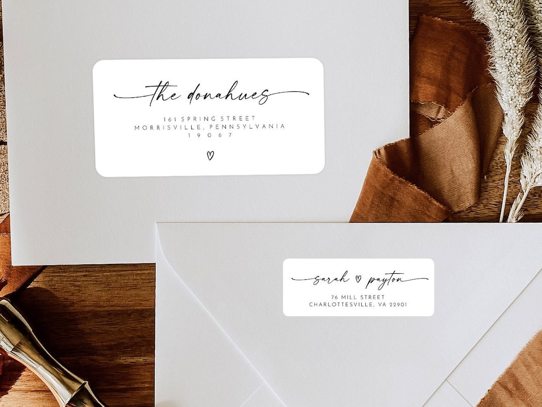 Printable Envelope Address Label Template, Editable, Return Address ...