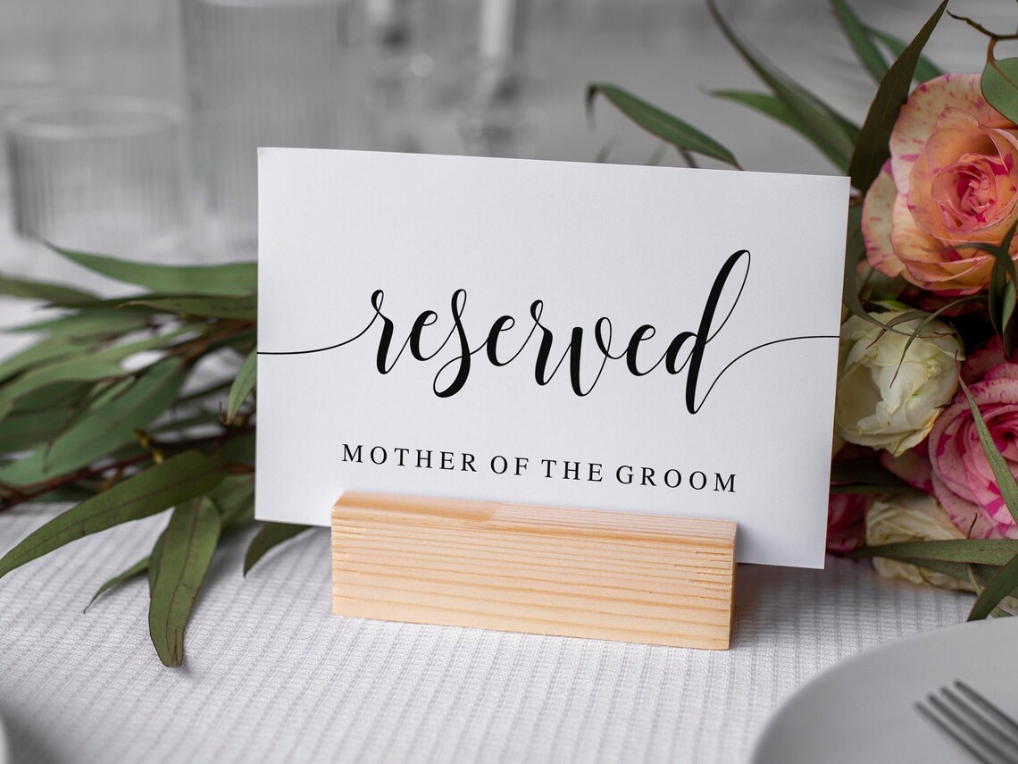 Reserved Wedding Place Cards Printable Reserved Place Cards - Etsy