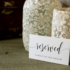 Reserved Wedding Place Cards Printable Reserved Place Cards | Etsy
