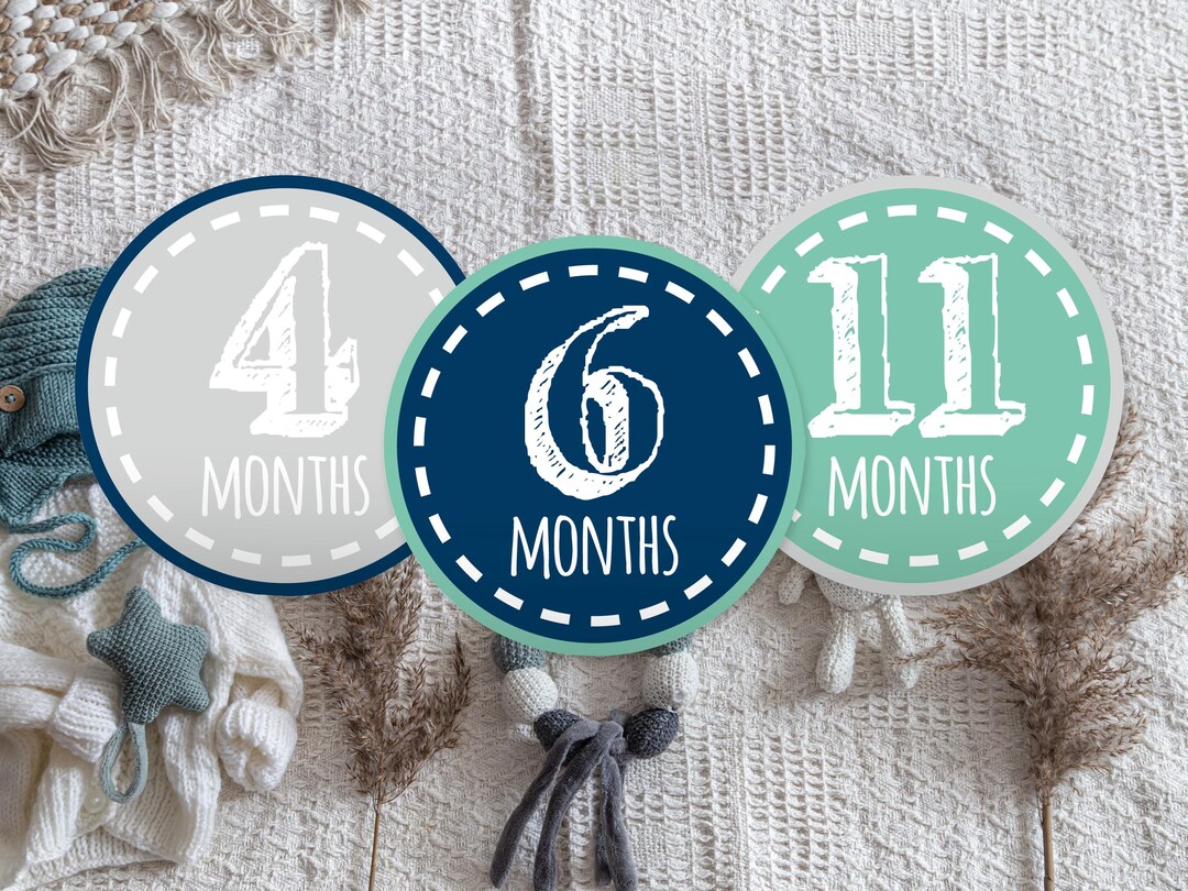 Baby Boy Milestone Marker Template, Monthly Milestone Markers, Baby ...