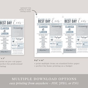 Printable Infographic Wedding Program, Best Day Ever Ceremony Program ...