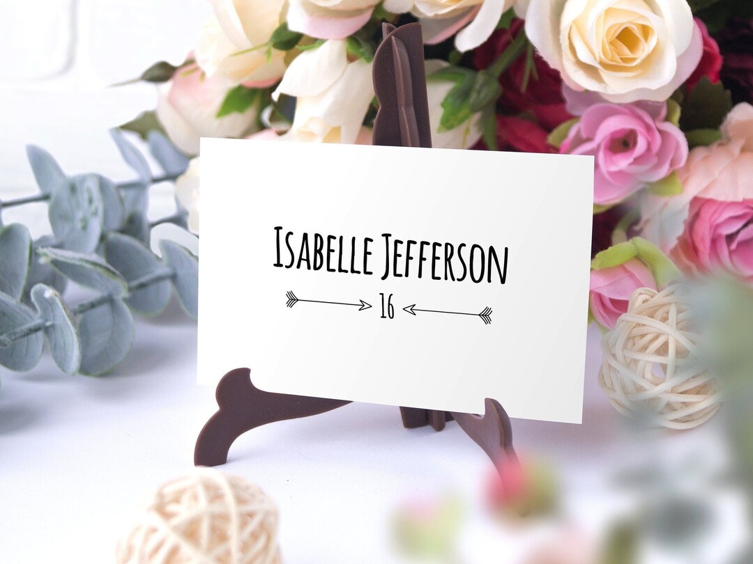 Rustic Printable Wedding Place Cards Editable Name Cards - Etsy