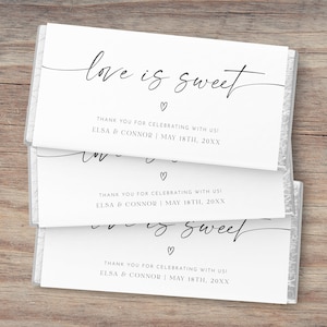 Wedding Candy Bar Wrapper Template, Printable Candy Bar Label, Wedding ...