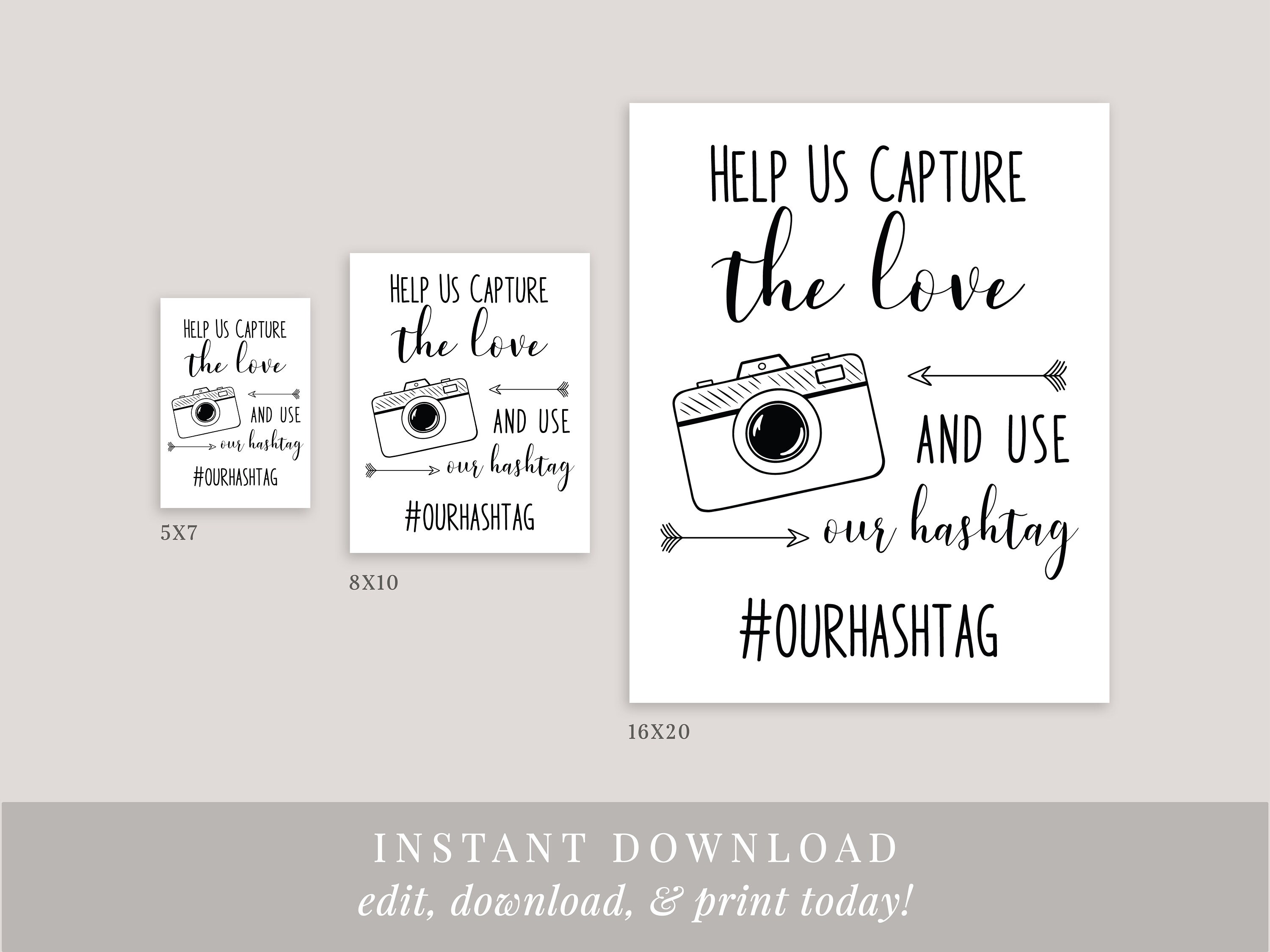 Help Us Capture the Love Printable Wedding Sign Use Our - Etsy Australia
