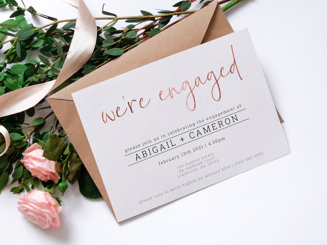 Printable Engagement Announcement We're Engaged Party | Etsy