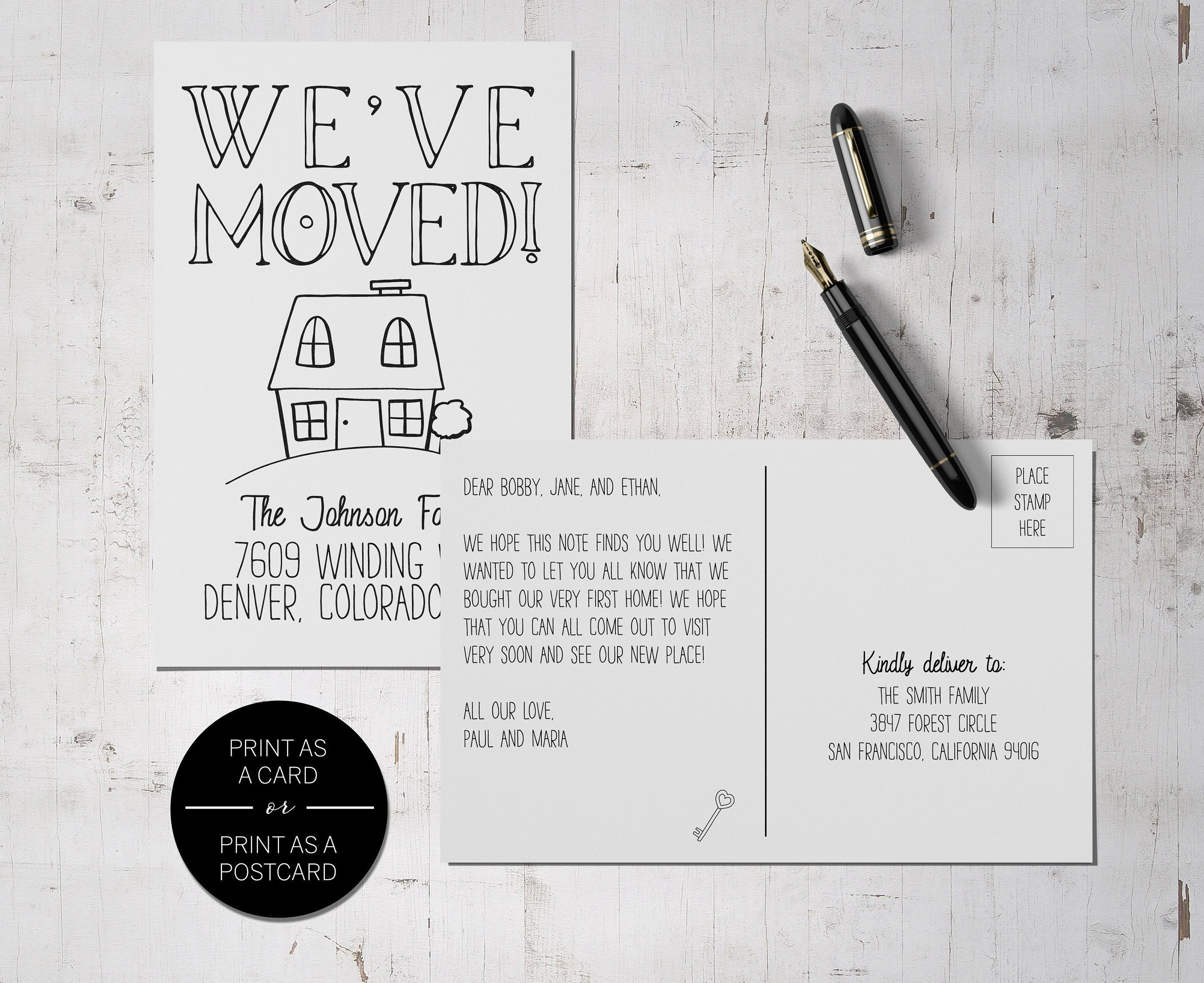 Moving Announcement Printable Template Editable Moving - Etsy