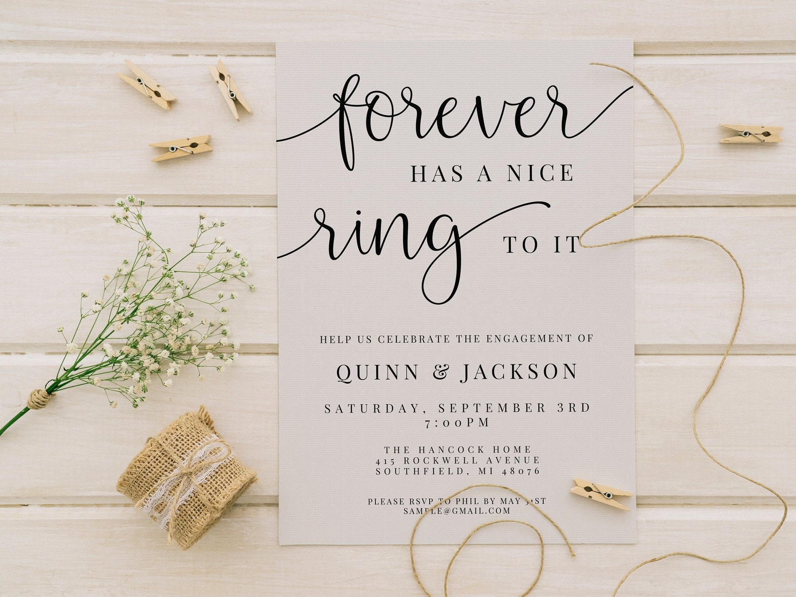 Printable Engagement Announcement Editable Engagement Party | Etsy