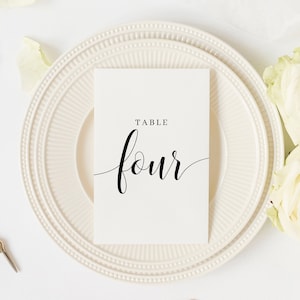 Printable Script Wedding Table Numbers, Wedding Table Numbers Template ...