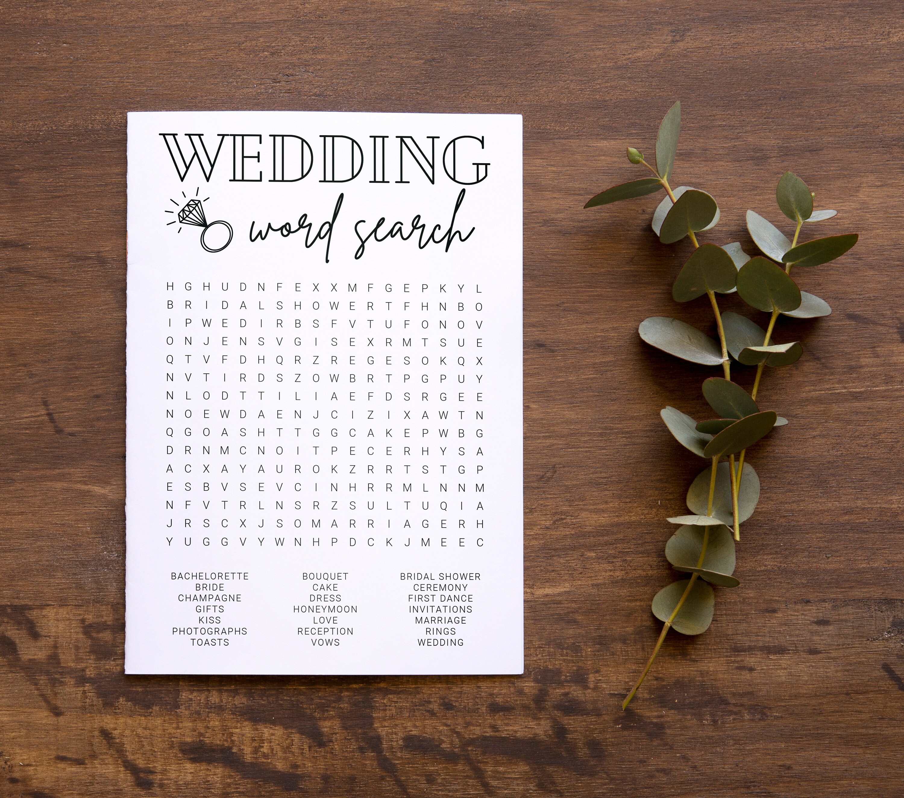 Printable Bridal Shower Word Search Game, Bridal Shower Game, Wedding ...