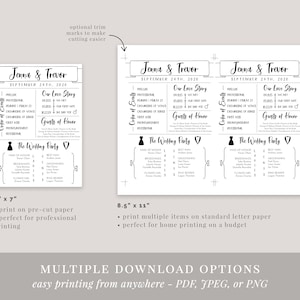 Printable Rustic Wedding Program Template, Editable Order of Ceremony ...