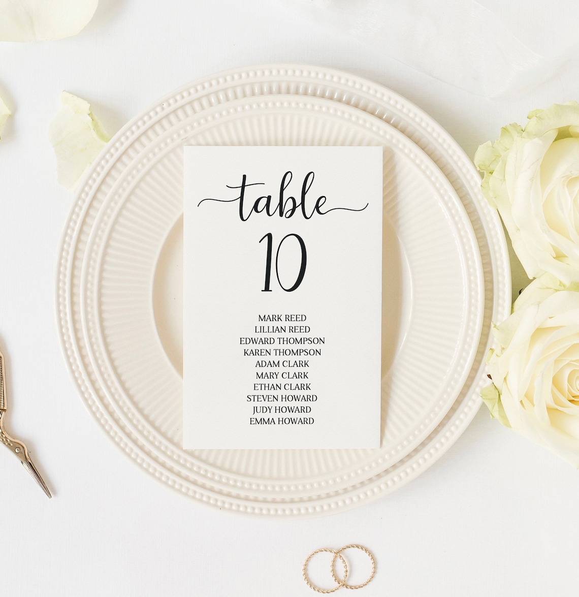 Elegant Wedding Table Numbers Printable Template // Table | Etsy