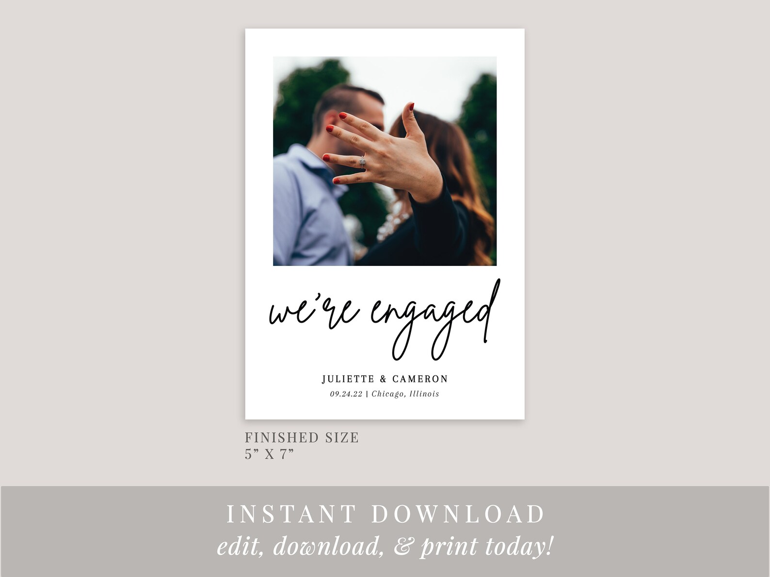 Engagement Announcement Signature Printable Wedding Template - Etsy