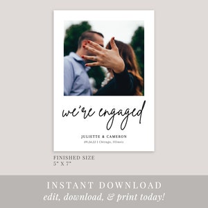 Engagement Announcement, Signature Printable Wedding Template, We're ...