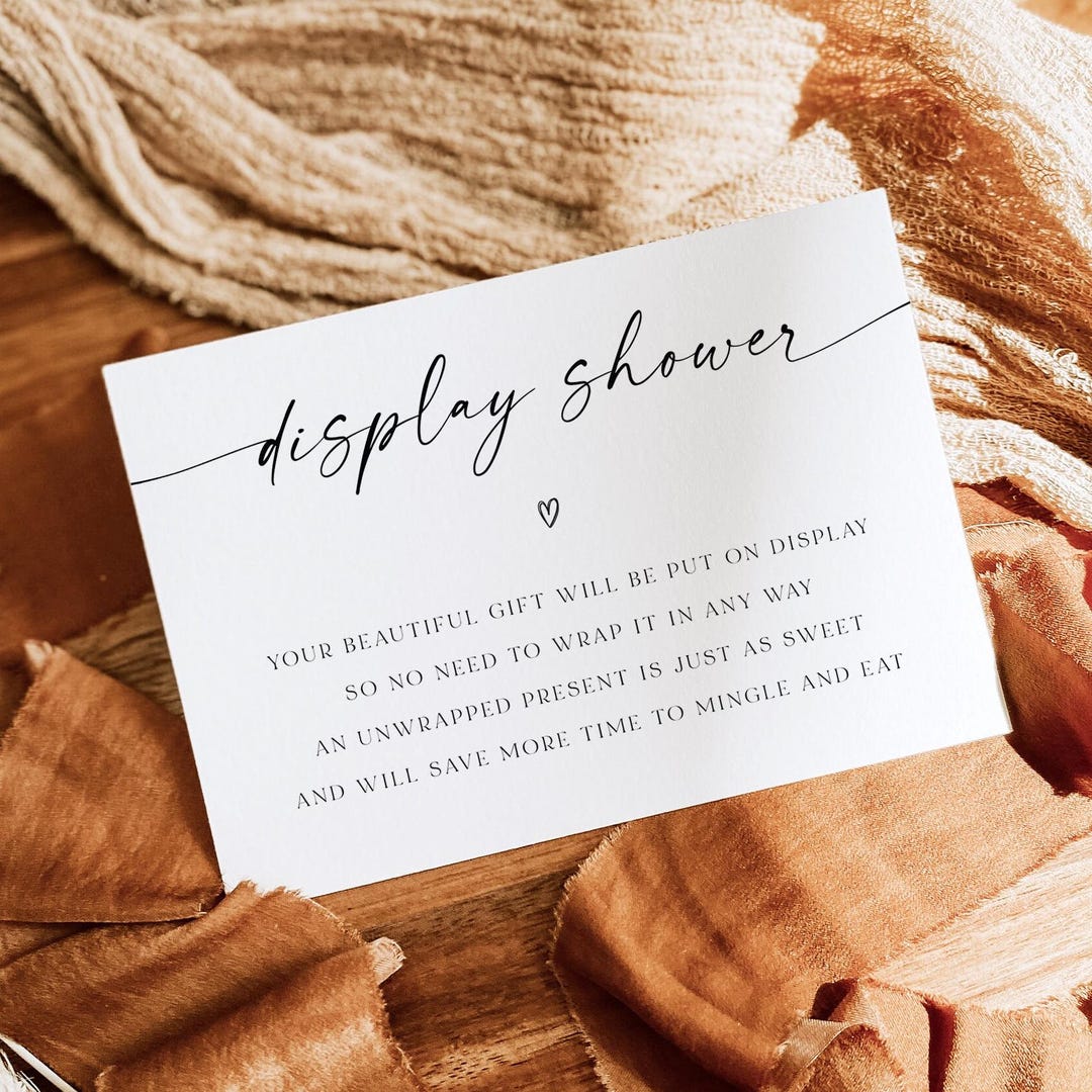 Minimalist Display Shower Invitation Insert Card, Display Shower Bridal ...
