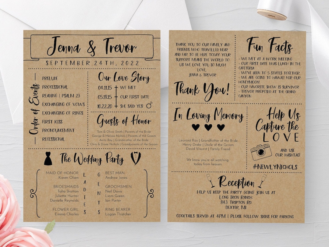 Infographic Wedding Program Template