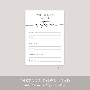 Well Wishes for the Retiree Retirement Party Template, Retirement Party ...
