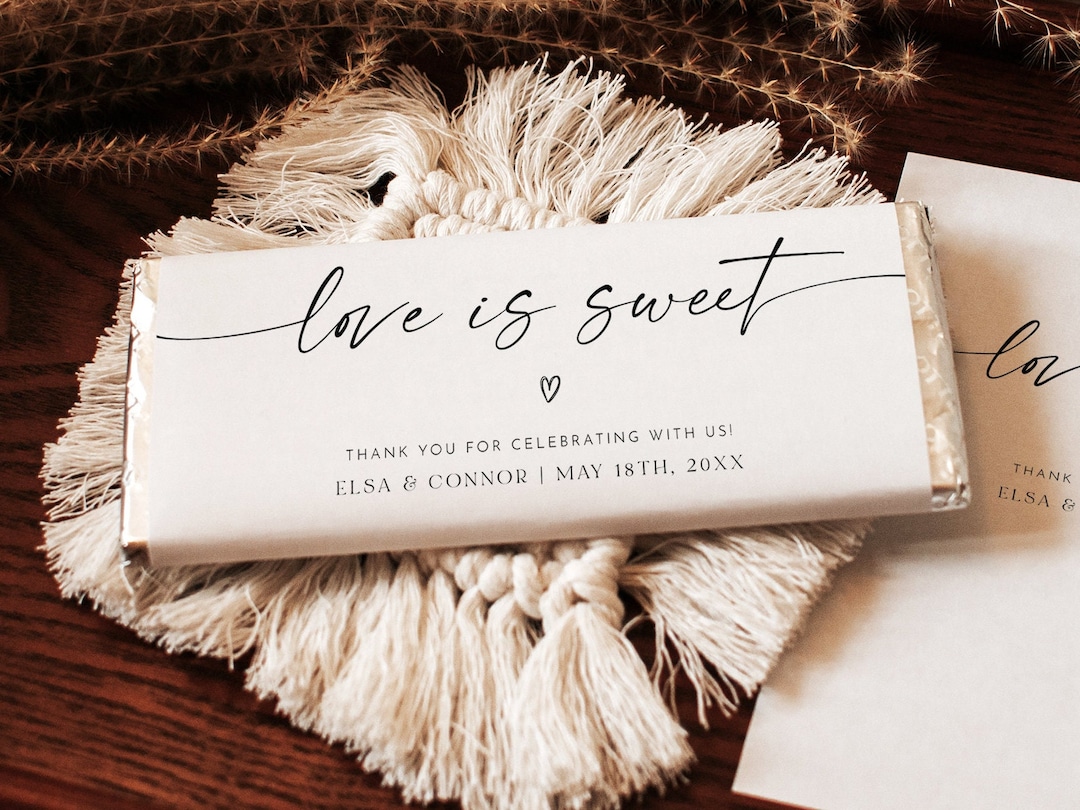 Wedding Candy Bar Wrapper Template, Printable Candy Bar Label, Wedding ...