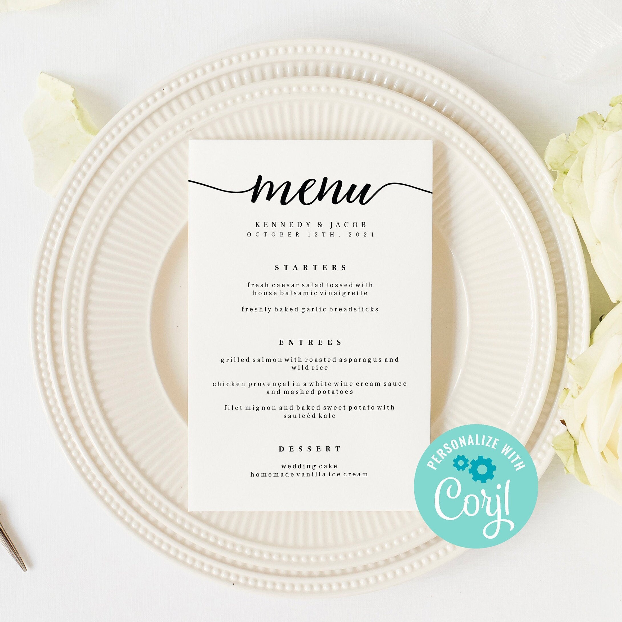 Printable Wedding Menu Sign // Editable Wedding Menu Template | Etsy