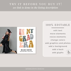 In My Grad Era Graduation Announcement Template, Graduation Era ...
