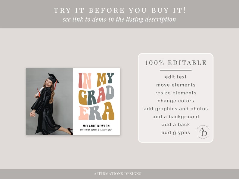In My Grad Era Graduation Announcement Template, Graduation Era ...