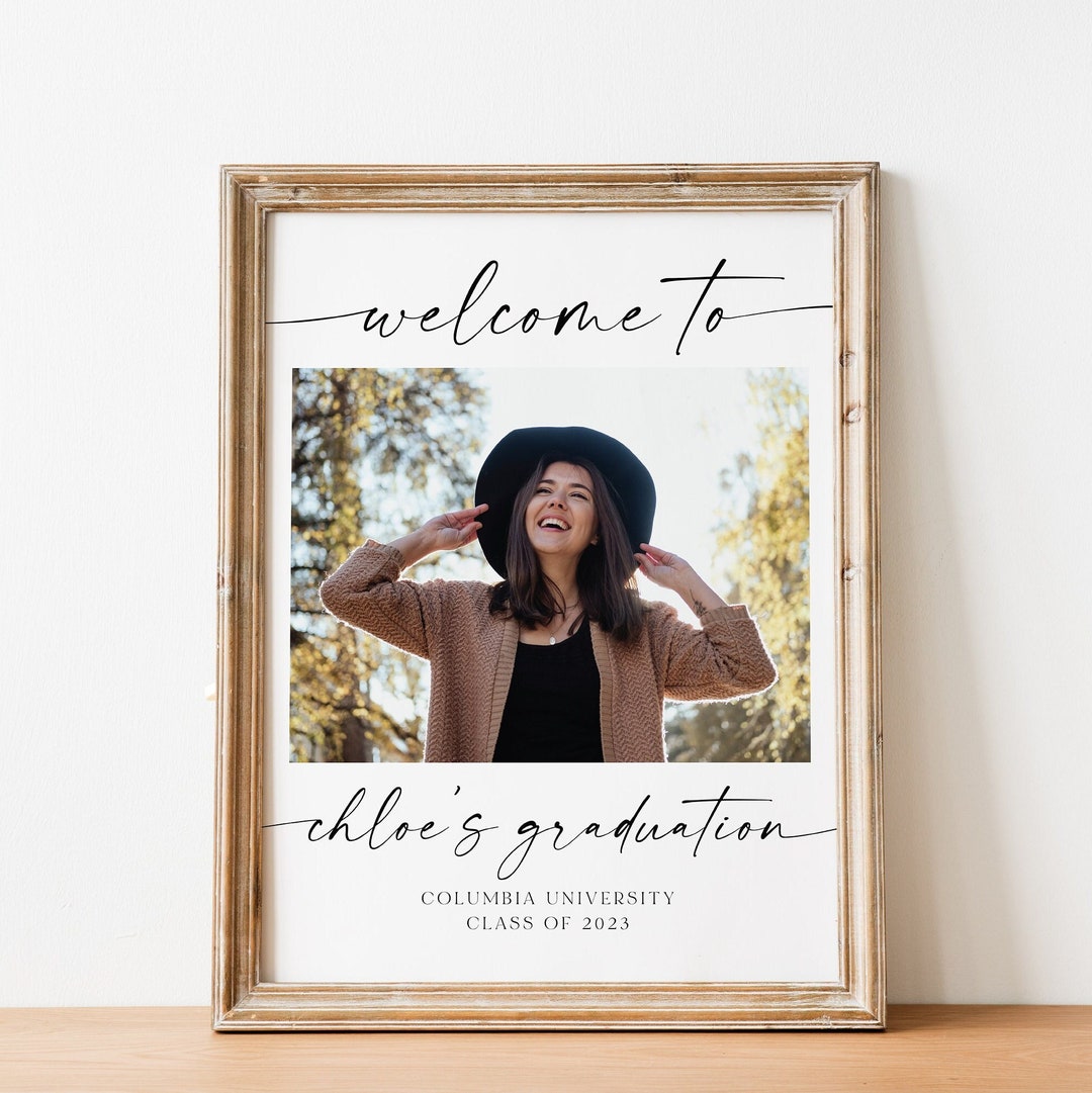 Minimalist Graduation Party Welcome Sign Template, Printable Grad Party ...