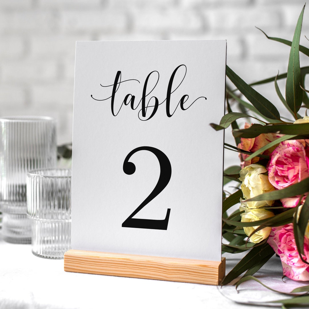 Printable Table Numbers, Wedding Table Number Editable Templates ...