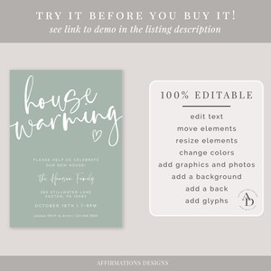 Minimalist Housewarming Party Invitation Template, Moving Announcement ...