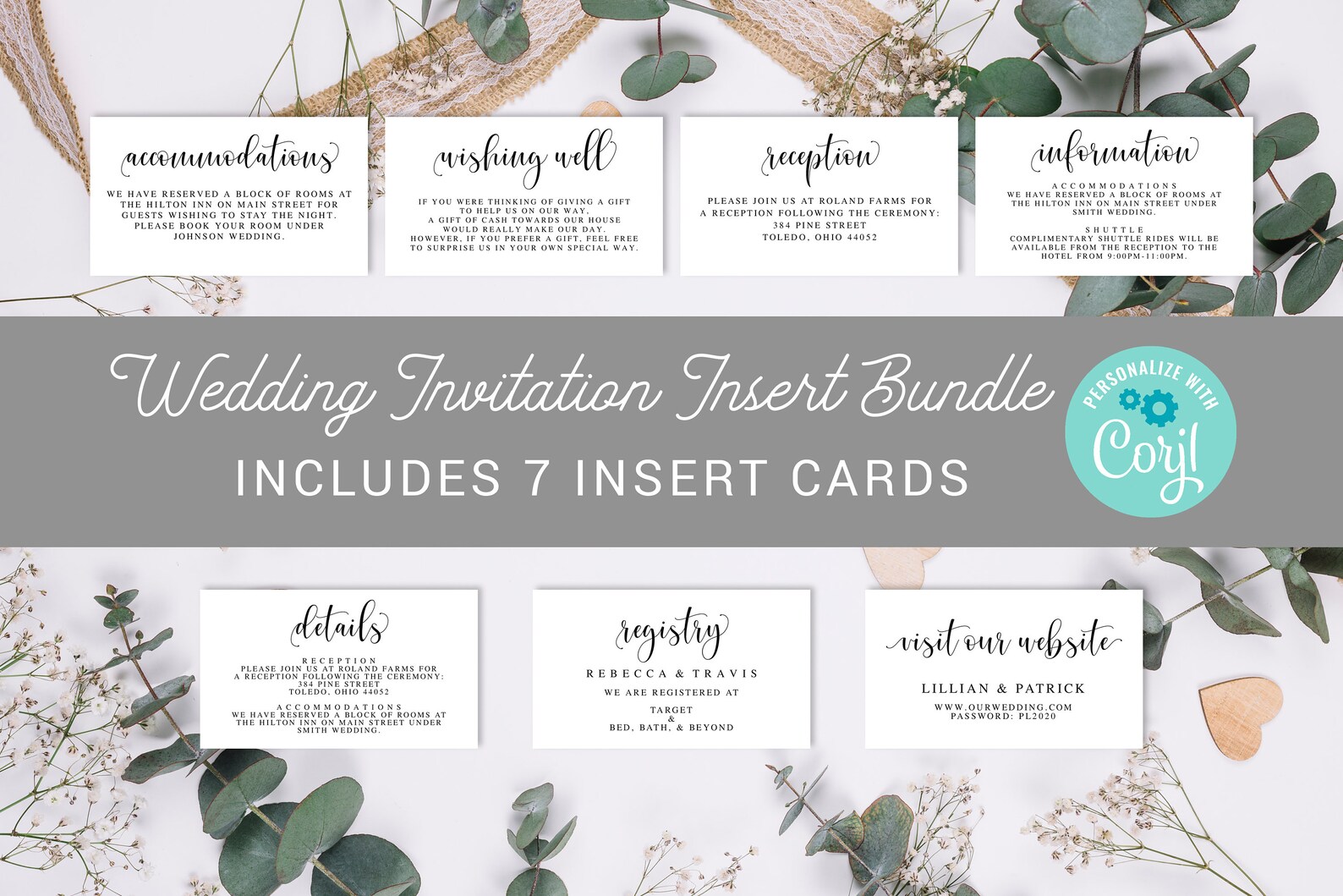 Printable Wedding Invitation Insert Cards Editable Insert | Etsy