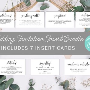 Printable Wedding Invitation Insert Cards Editable Insert | Etsy
