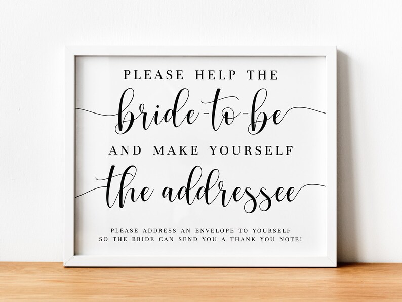 Printable Bridal Shower Sign Envelope Address Sign for Bridal | Etsy