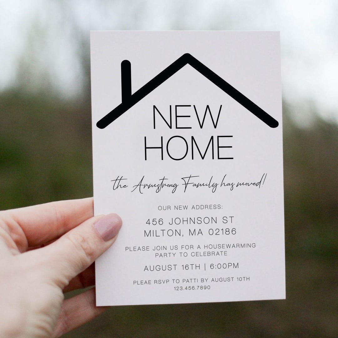 Moving Announcement Template, New Home, New Address, Housewarming ...