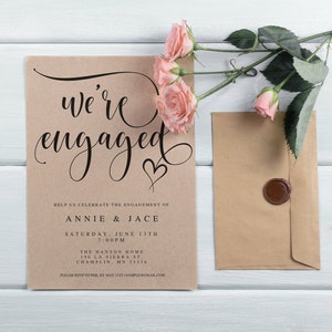 Printable Engagement Announcement We're Engaged Editable - Etsy