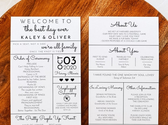 Free printable wedding ceremony program templates | Beachweddingtips.com