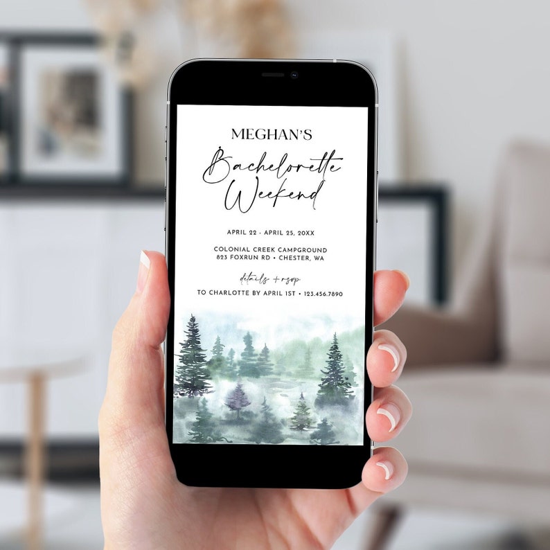 Mobile Bachelorette Weekend Invitation Itinerary Template, Camping ...