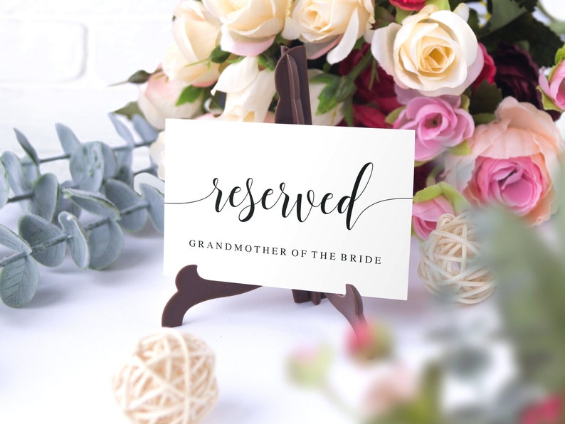 Reserved Wedding Place Cards Printable Reserved Place Cards - Etsy