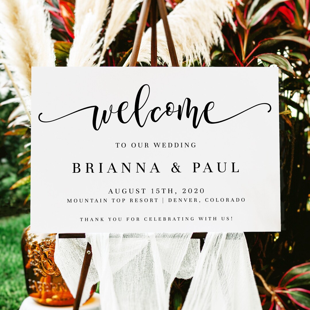Printable Wedding Welcome Sign, Welcome to Our Wedding Editable ...