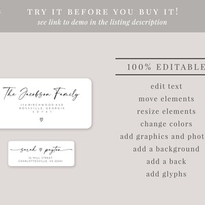 Printable Envelope Address Label Template, Editable, Return Address ...
