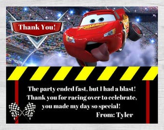 Cars thank you card | Etsy