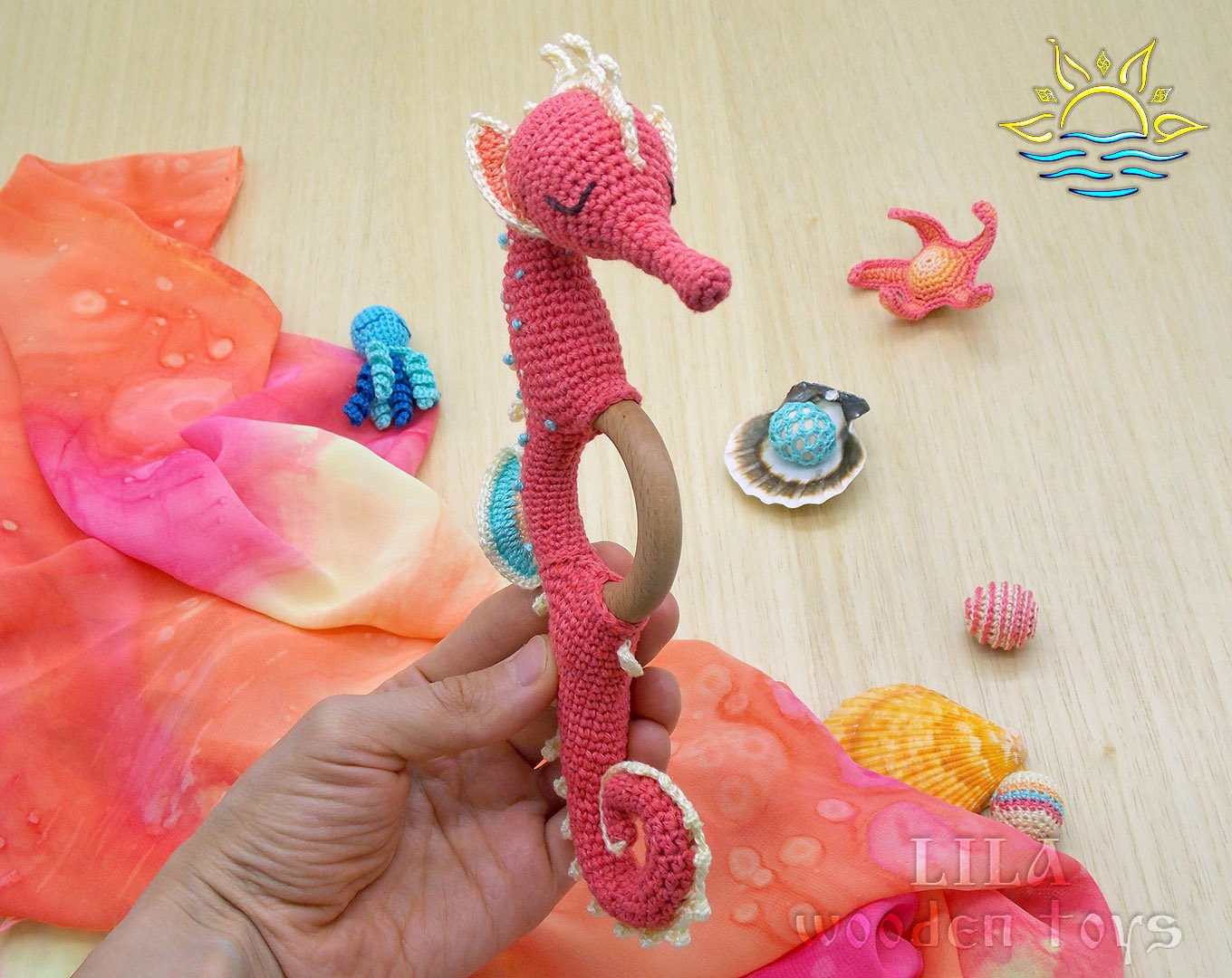 Seahorse Rattle Baby Teether Nautical Baby Toy Seahorse Baby - Etsy