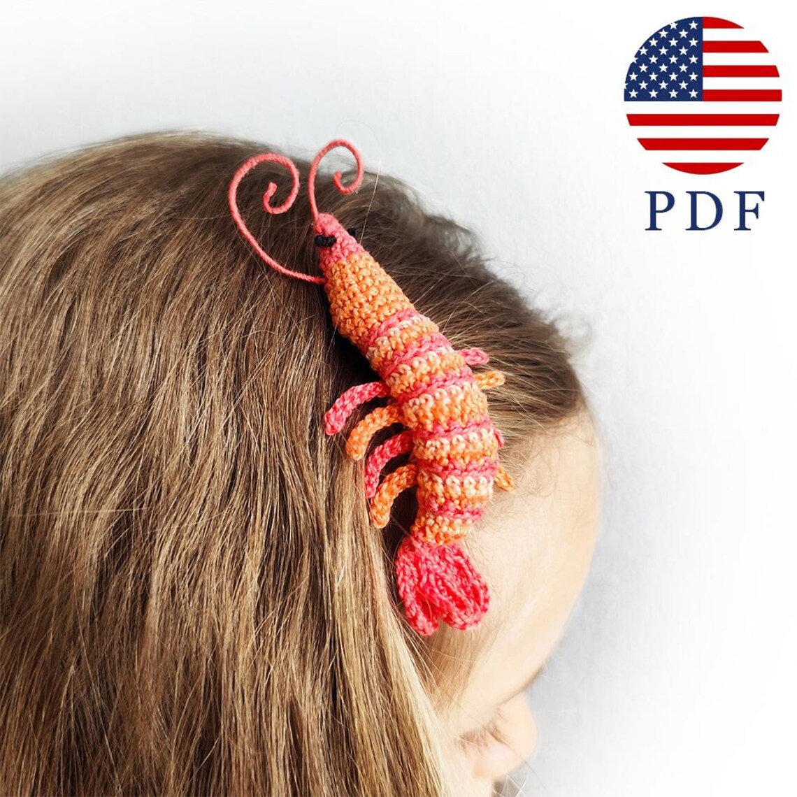 Shrimp Crochet Pattern: Amigurumi Hair Clip or Toy (PDF Download) - Etsy