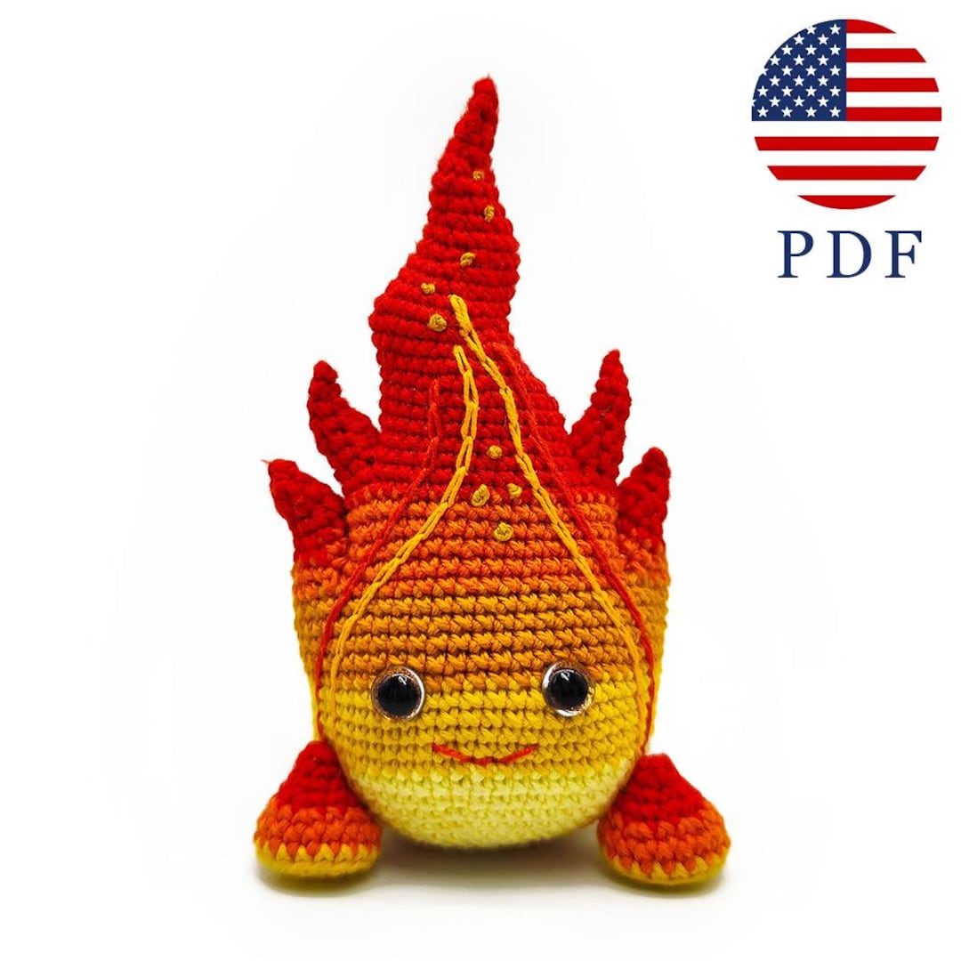 Fire Sprite Crochet Pattern: Amigurumi Flame Toy (PDF Tutorial) - Etsy