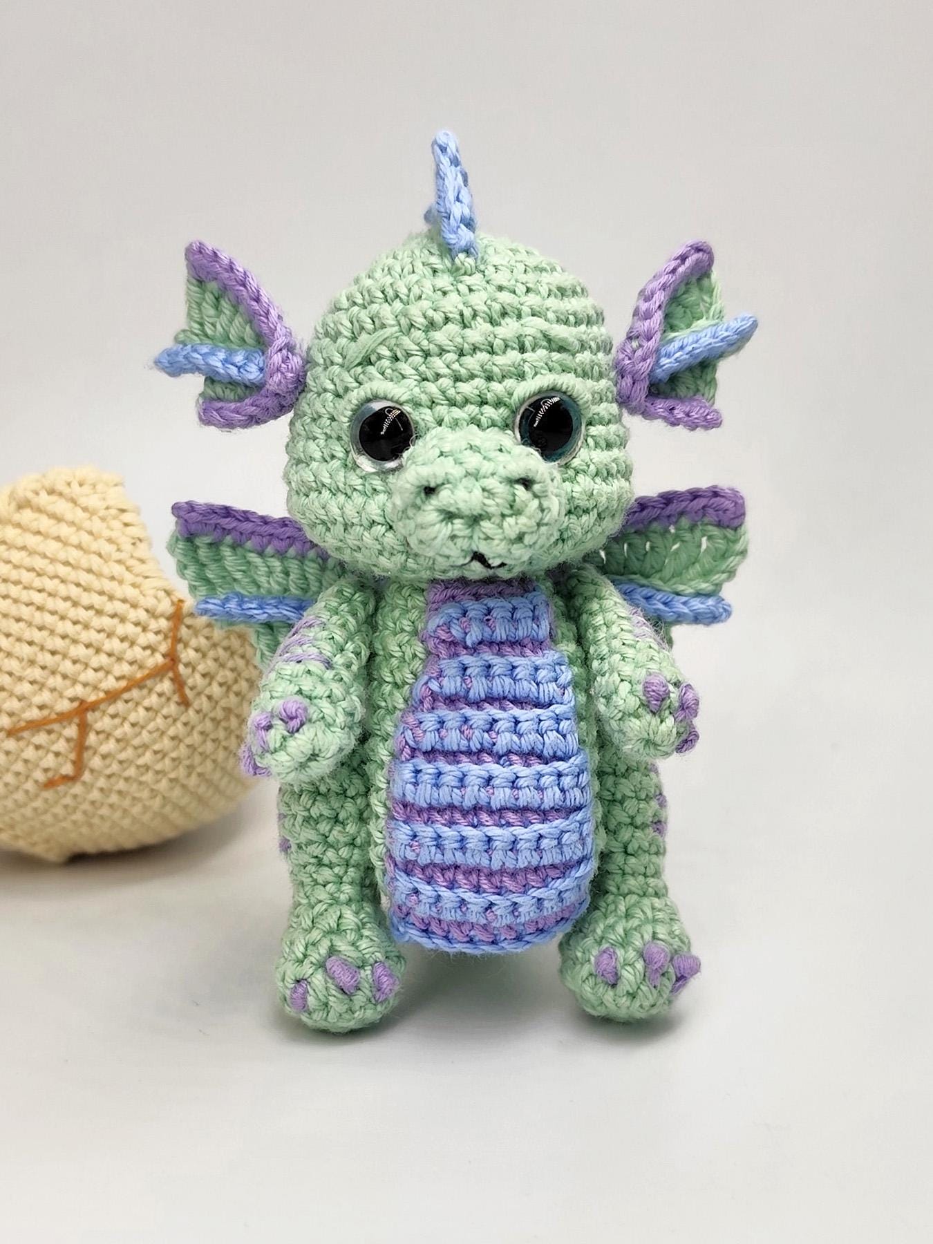Water Dragon Crochet Pattern, Hatching Baby Dino, Amigurumi Dinosaur ...