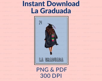 La Graduada Loteria Card Graduation Cap Topper With Background 2024 PNG ...