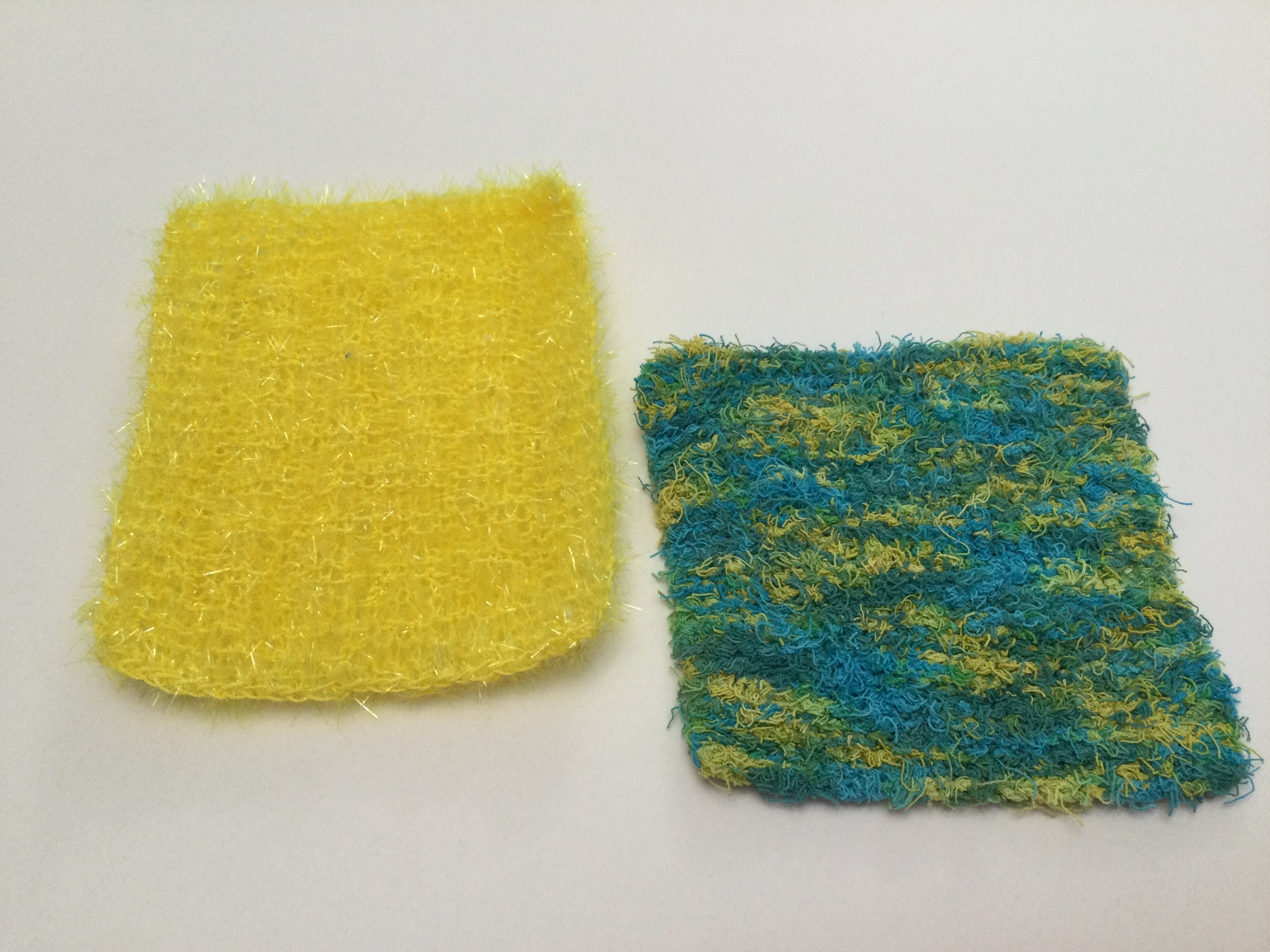 Potholders and Scrubby Pads Aqua blue Yellow Aqua and - Etsy