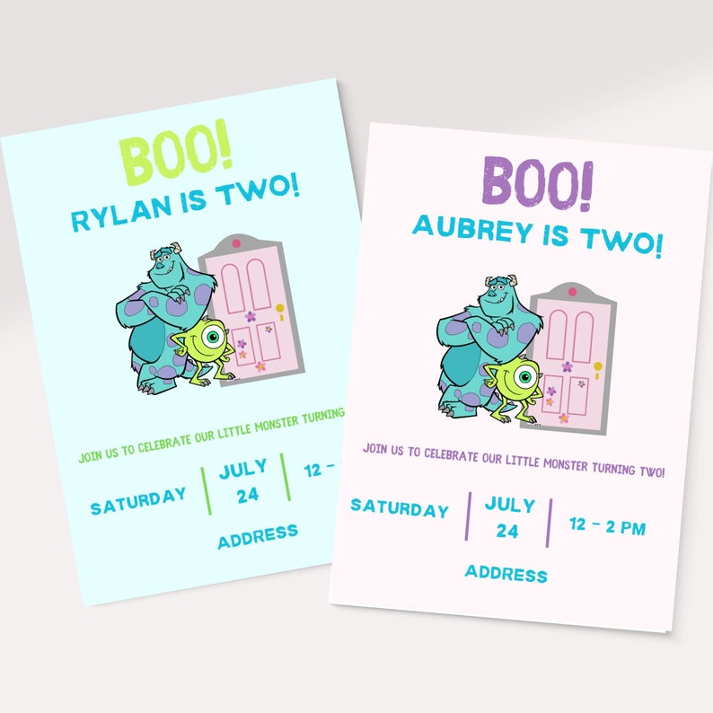 Monsters Inc Birthday Invitation - Etsy