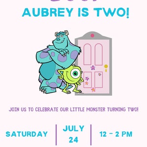 Monsters Inc Birthday Invitation - Etsy