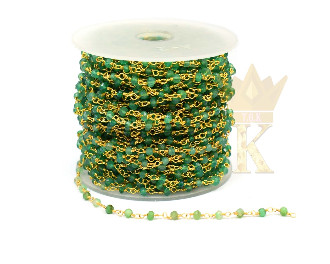 5 Feet Multi Gemstone Rosary Chain Roll Bulk Gold Plated Rondelle Wire ...