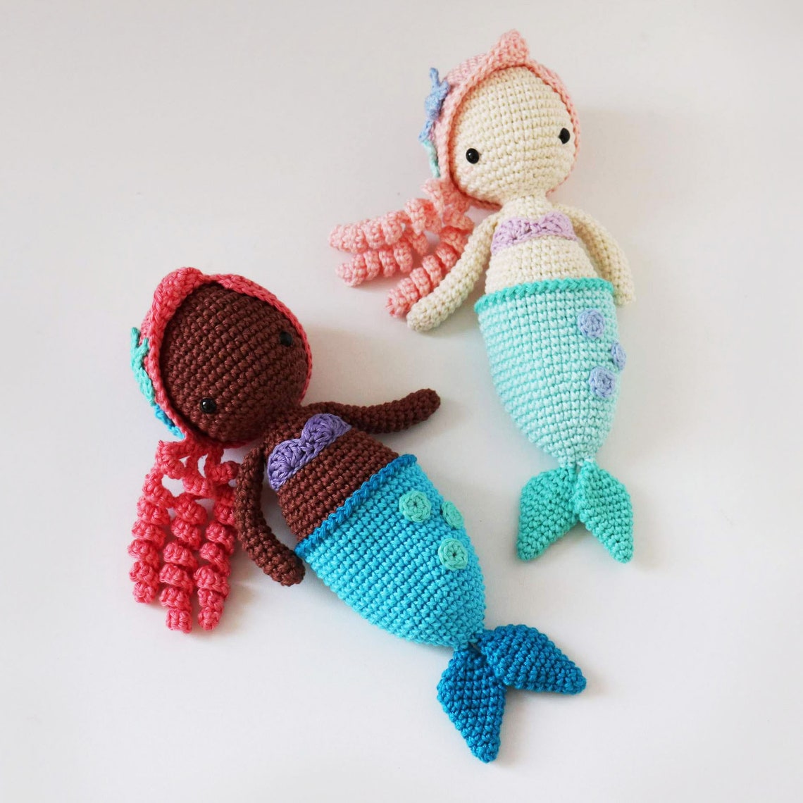 Little Ariel the mermaid crochet amigurumi pattern by Maria | Etsy